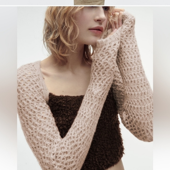 Zara | Sweaters | Zara Crotchet Sl Square Neck Crop Top Szs Nwt | Poshmark